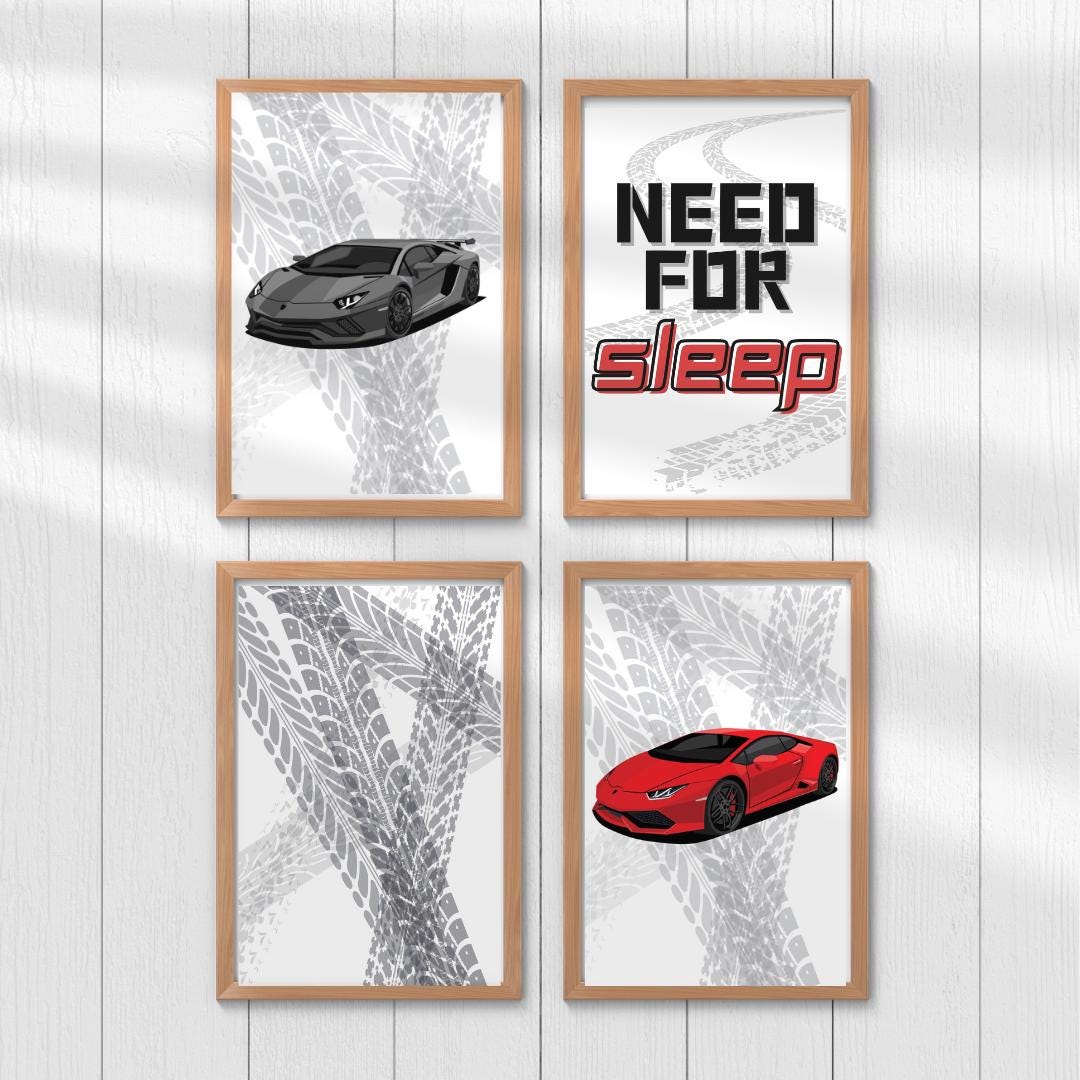 Need for Speed Car Decor Race Car Birthday Posters F1 Wall Art Hot ...