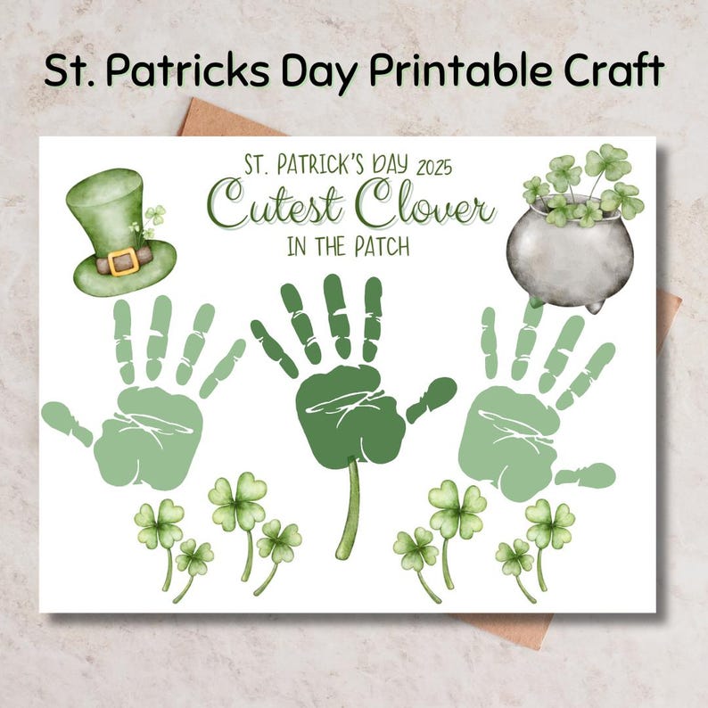 St. Patrick’s Day Handprint Craft - Irish Baby Keepsake - Lucky ...