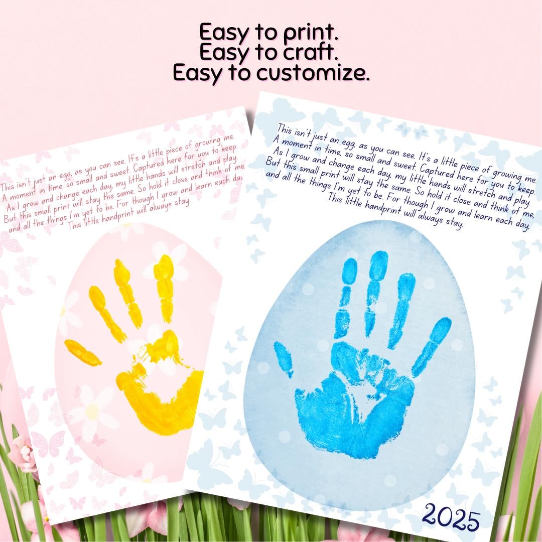 Easter Egg Poem Print Handprint Art Downloadable Art, Easter Decor ...