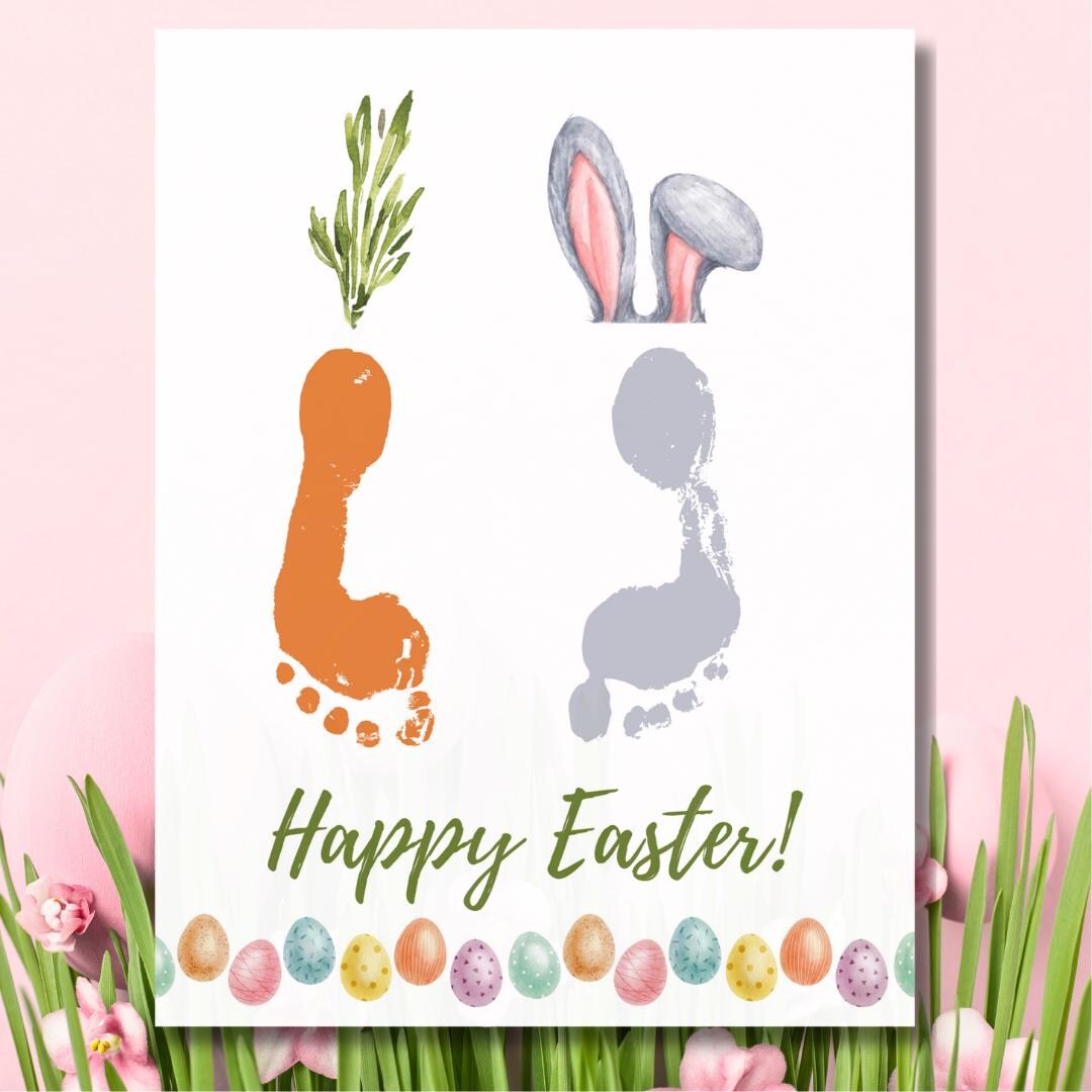 Babys First Easter Footprint Craft | Some Bunny Loves You Keepsake ...