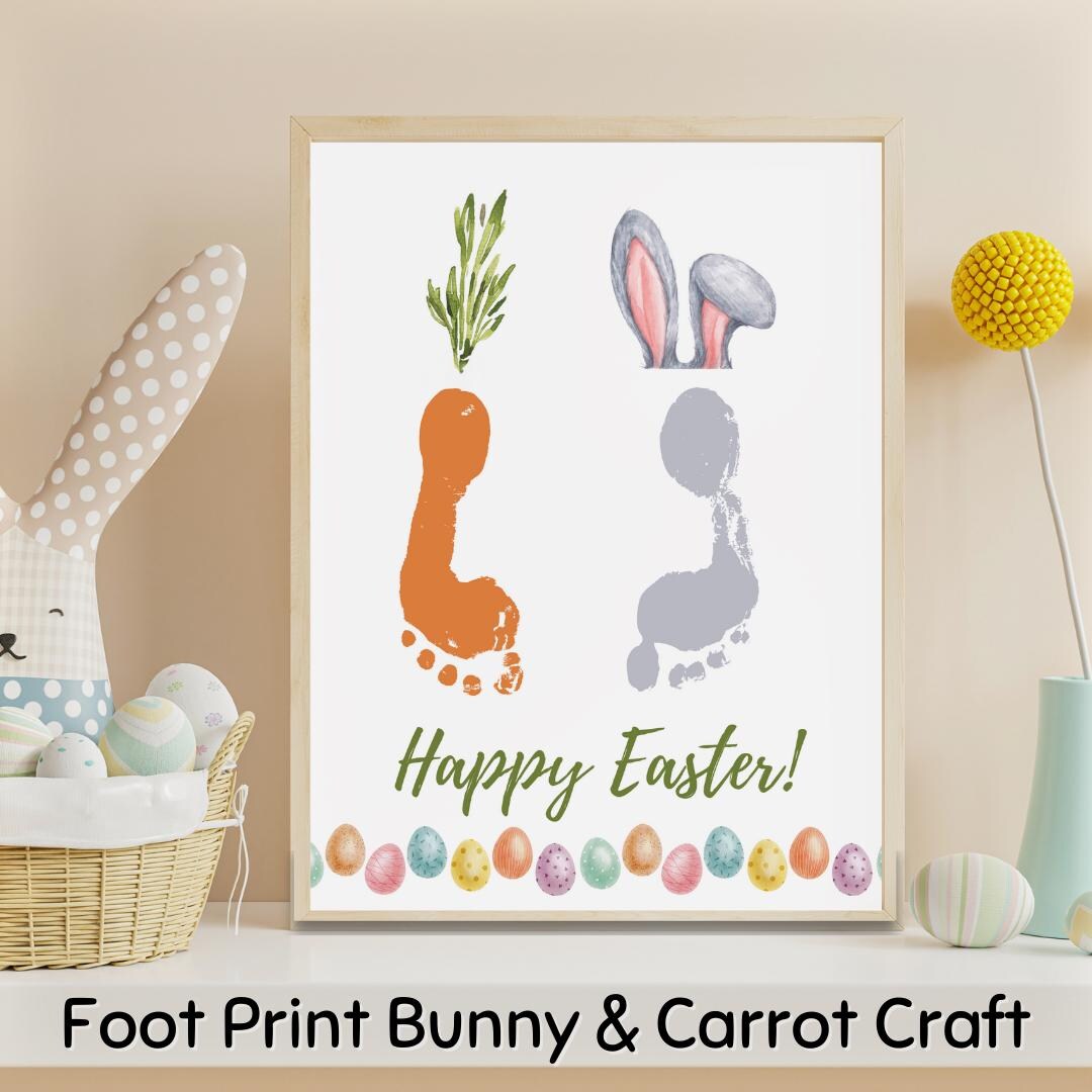 Easter Bunny Footprint Craft for Babies | Handprint & Footprint ...