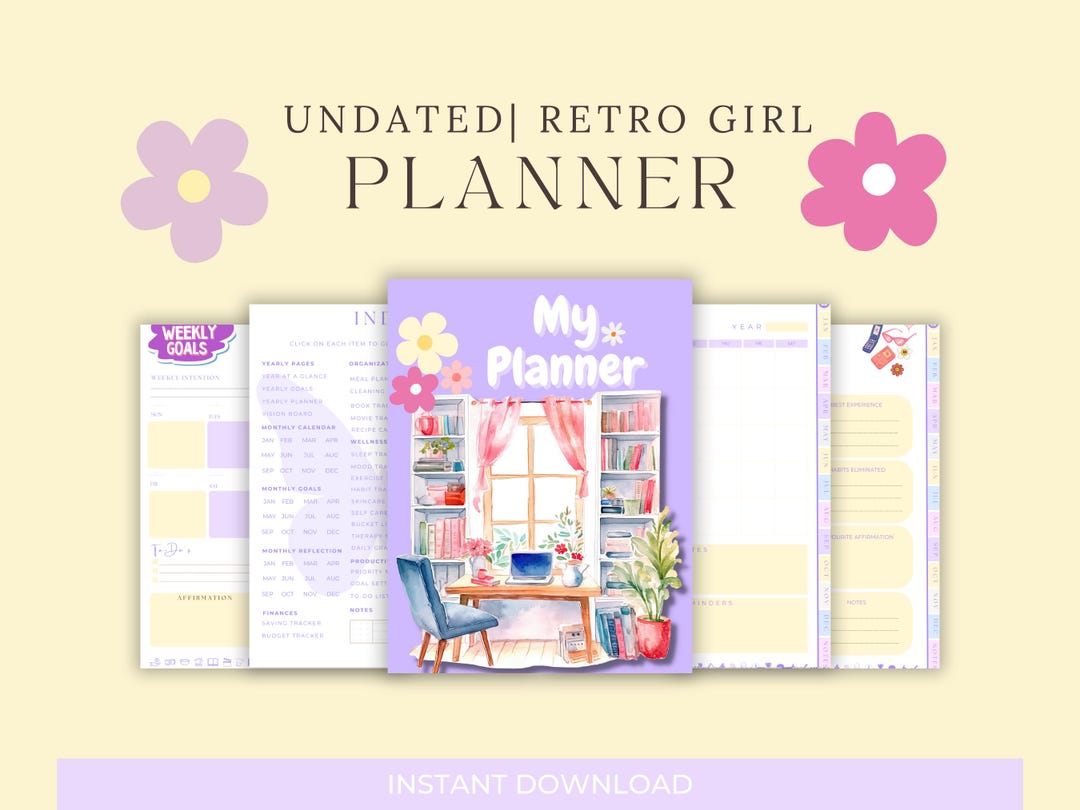 Retro Planner, Digital Retro Planner, That Girl Digital Planner ...