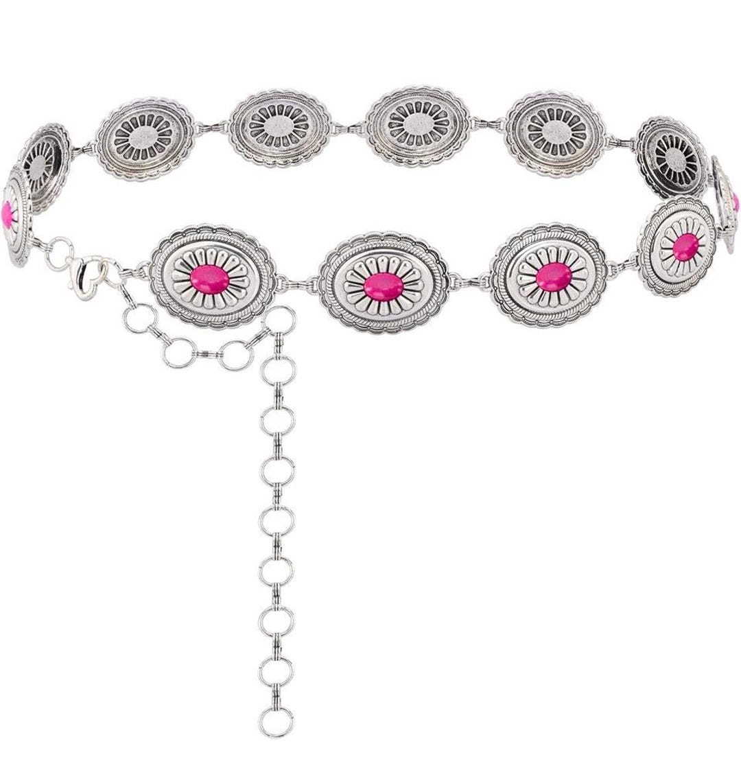 Western Pink Concho Belt - Etsy