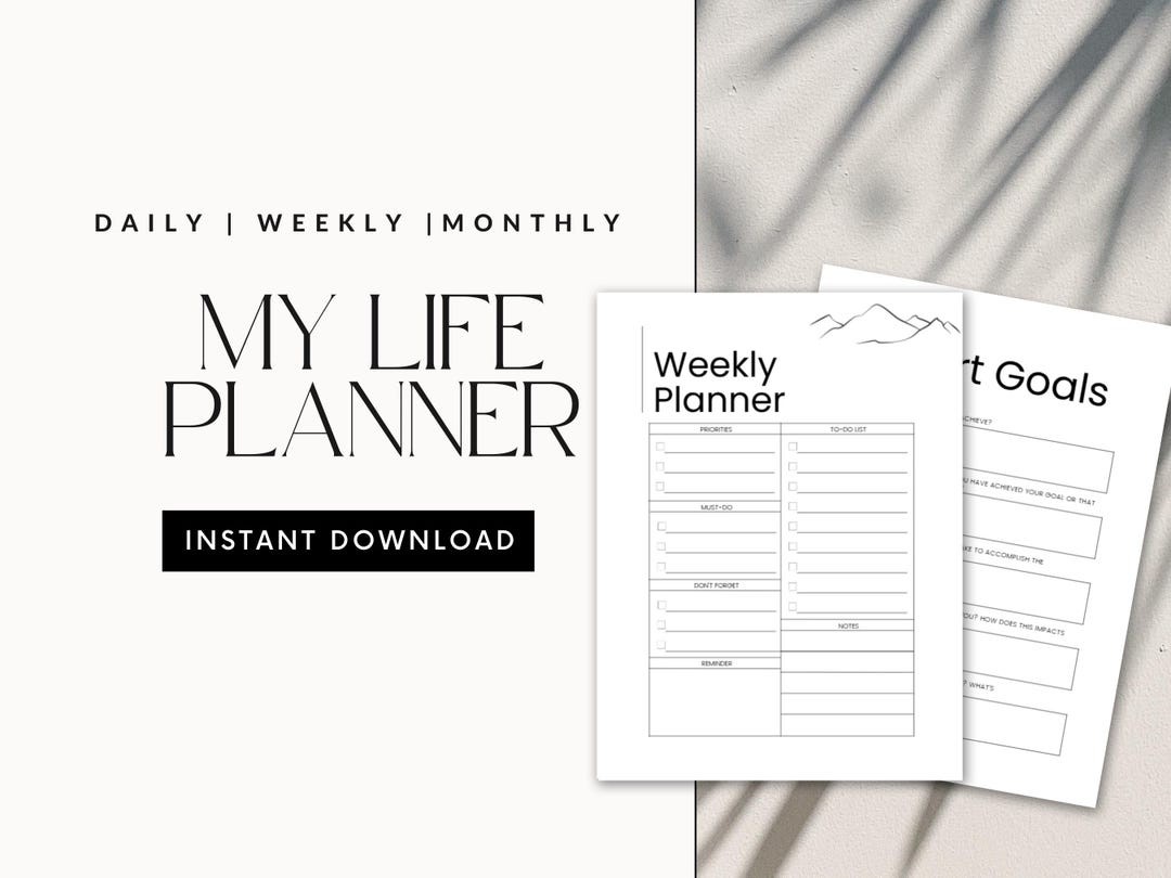 Life Planner Digital Download | Printable Goal Setting & Organization ...
