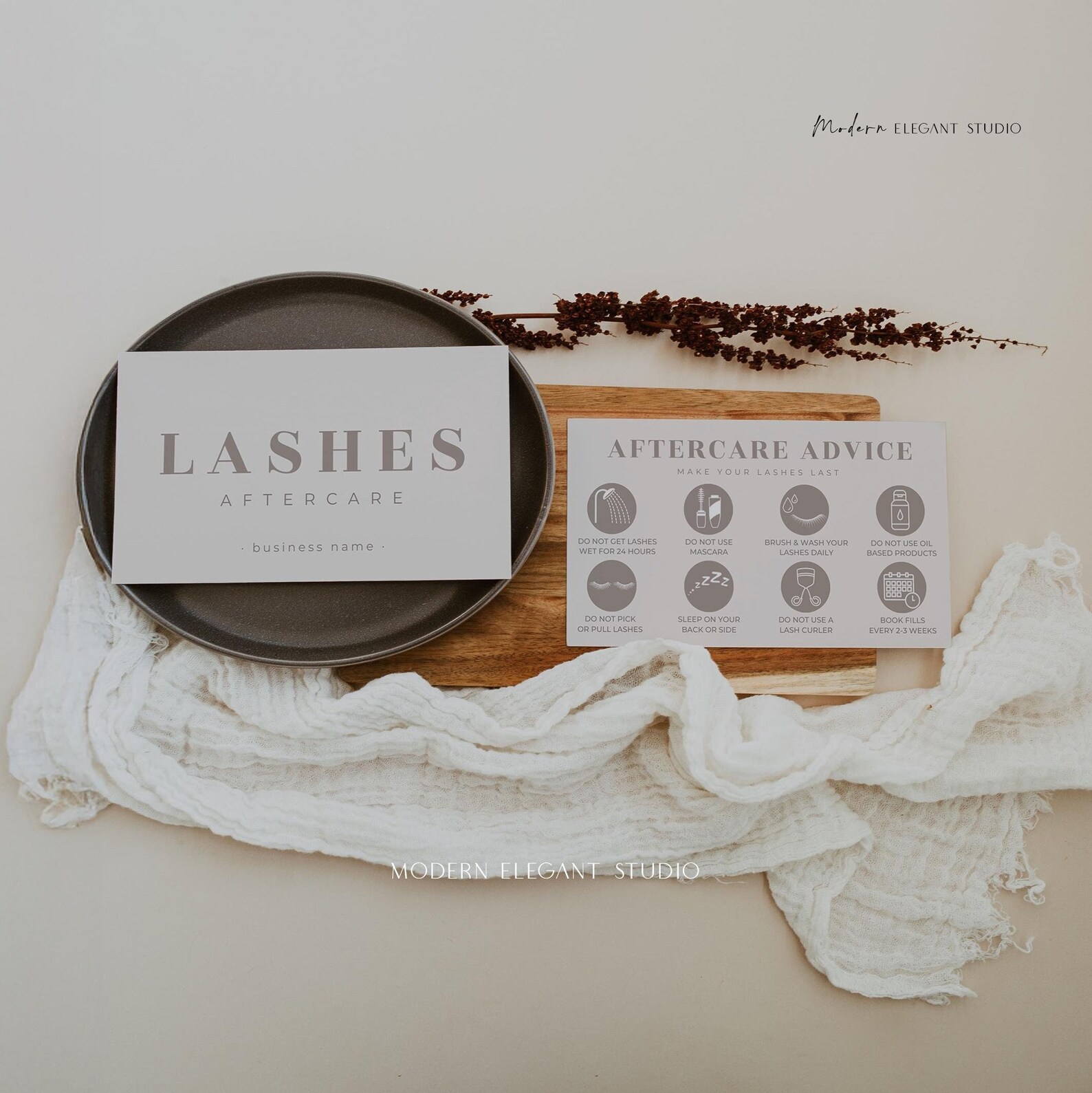 Editable Lash Aftercare Card Template, Custom Lash Care, Lash Lift and ...