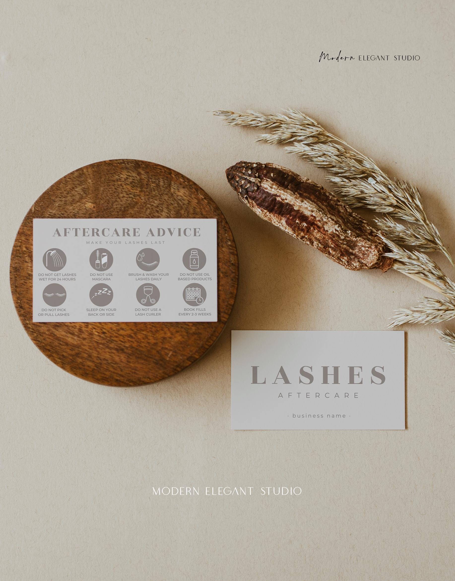 Editable Lash Aftercare Card Template, Custom Lash Care, Lash Lift and ...