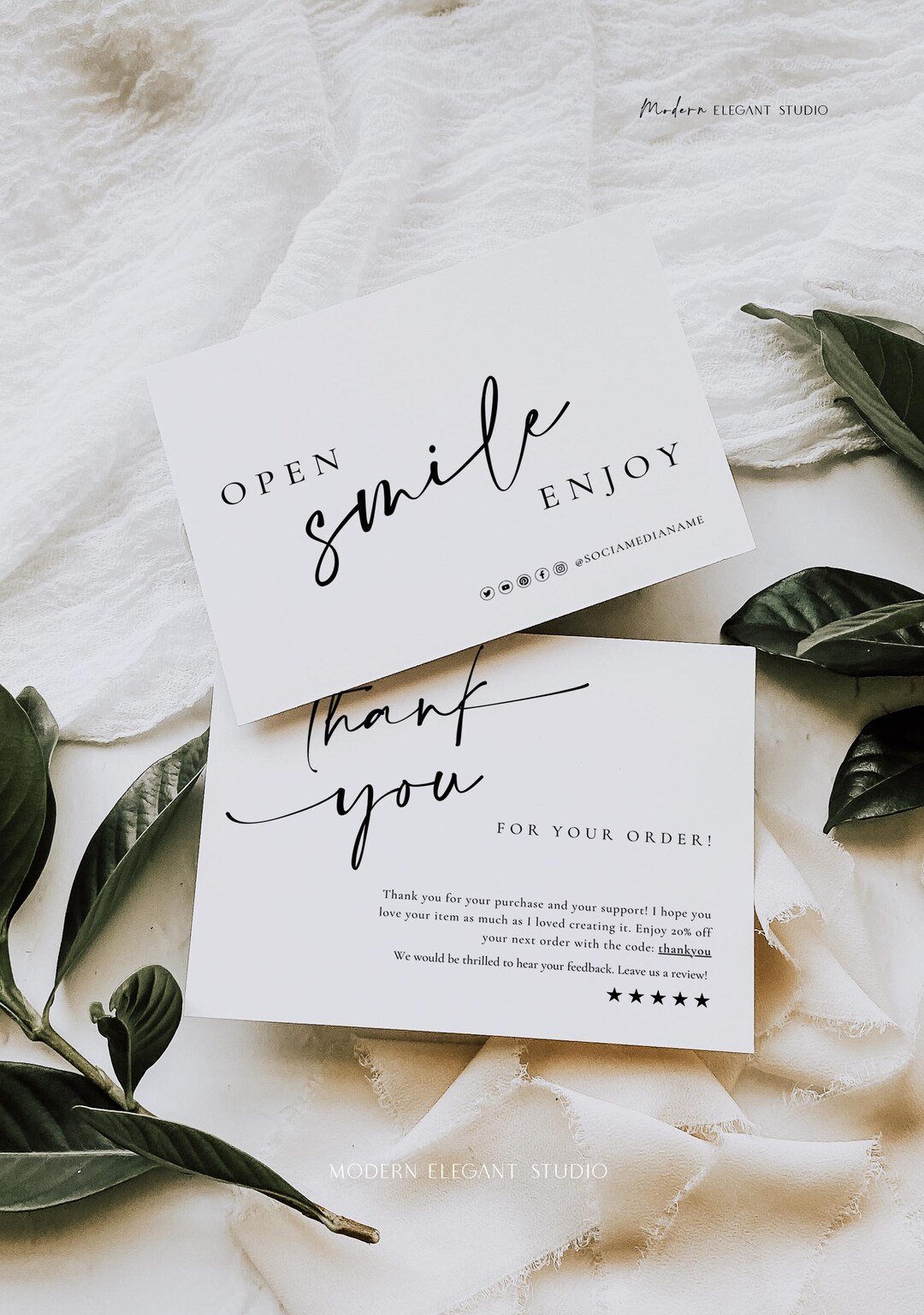 Editable Thank You Card Template, DIY Business Card, Thank You Template ...