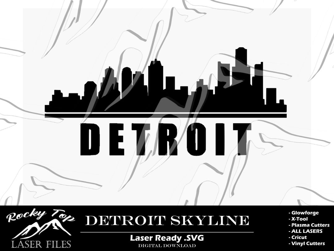 Detroit Skyline SVG Laser Cut File. Perfect for Cricut, Silhouette ...