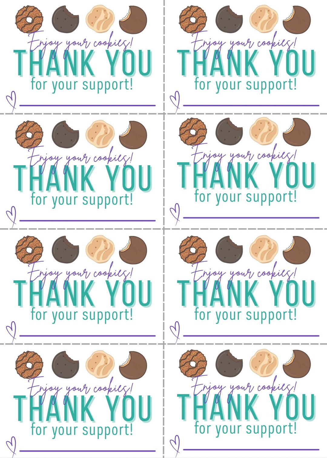 Girl Scout Cookie Thank You Card - Etsy