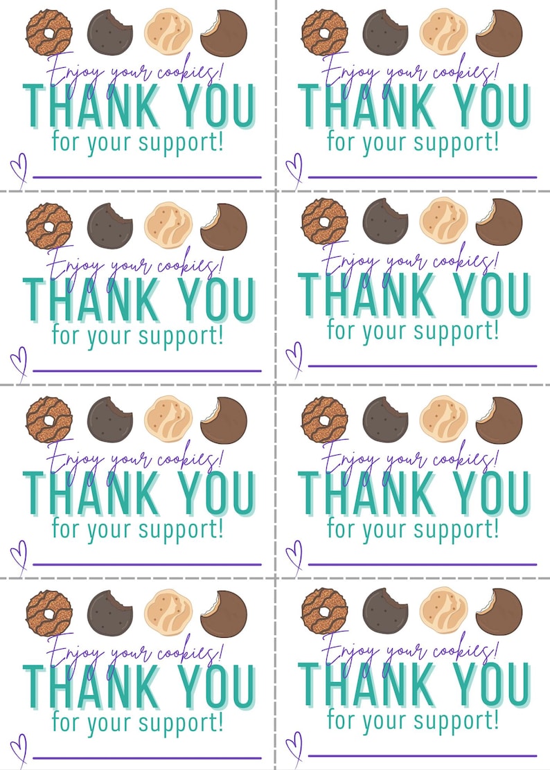 Girl Scout Cookie Thank You Card - Etsy
