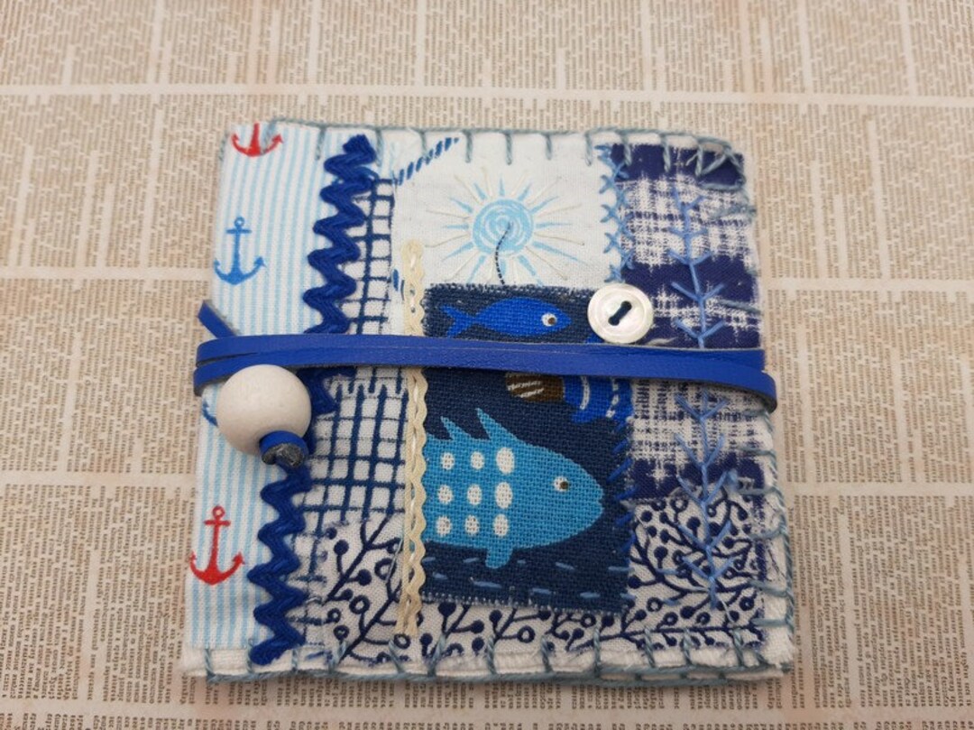 Blue Patchwork Needle Book and Marine and Fish Pattern, Needle Case ...