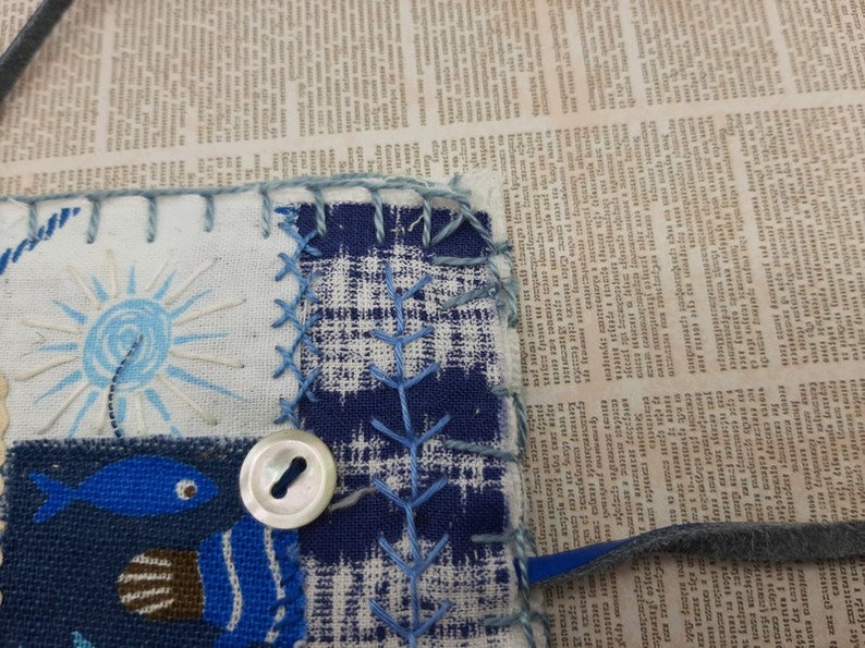 Blue Patchwork Needle Book and Marine and Fish Pattern, Needle Case ...