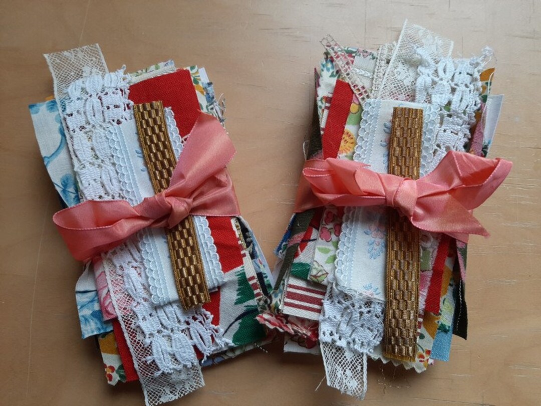 Vintage French Fabric Bundle, Slow Stitching Kit, Pack of Vintage ...