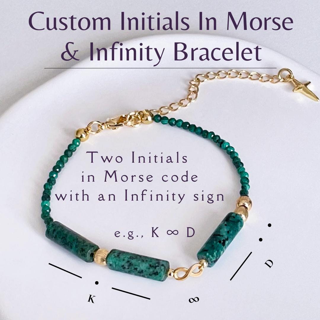 Custom Morse Code Initial Letter Bracelets With Infinity | Until We ...
