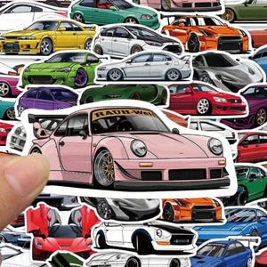 50 Pcs "i Love Cars" Stickers for Laptop Water Bottle Books Endless ...