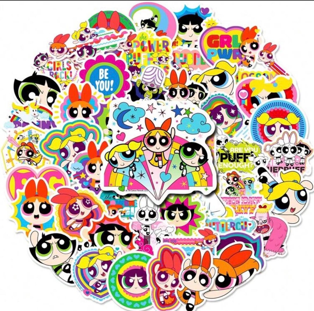 50 Pcs "power Puff Girls" Stickers for Laptop Water Bottle Books ...