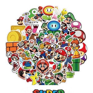 50 Pcs "mario + Friends" Stickers for Laptop Water Bottle Books Endless ...