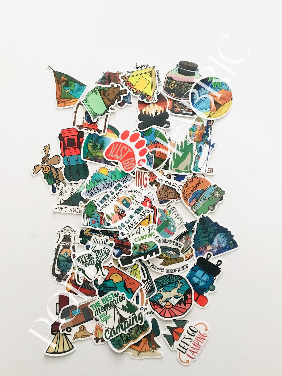 50 Pcs "gone Camping" Stickers for Laptop Water Bottle Books Endless ...