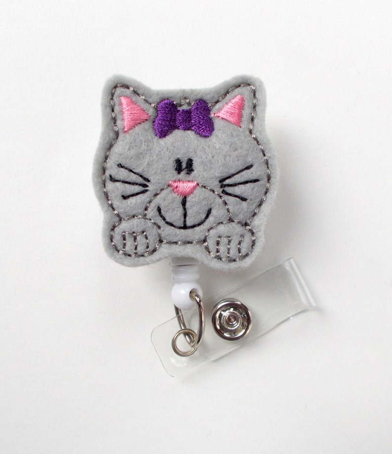 Kitty the Cat Retractable ID Badge Reel Name Badge Holder | Etsy Kitty the Cat Retractable ID Badge Reel Name Badge Holder | Etsy