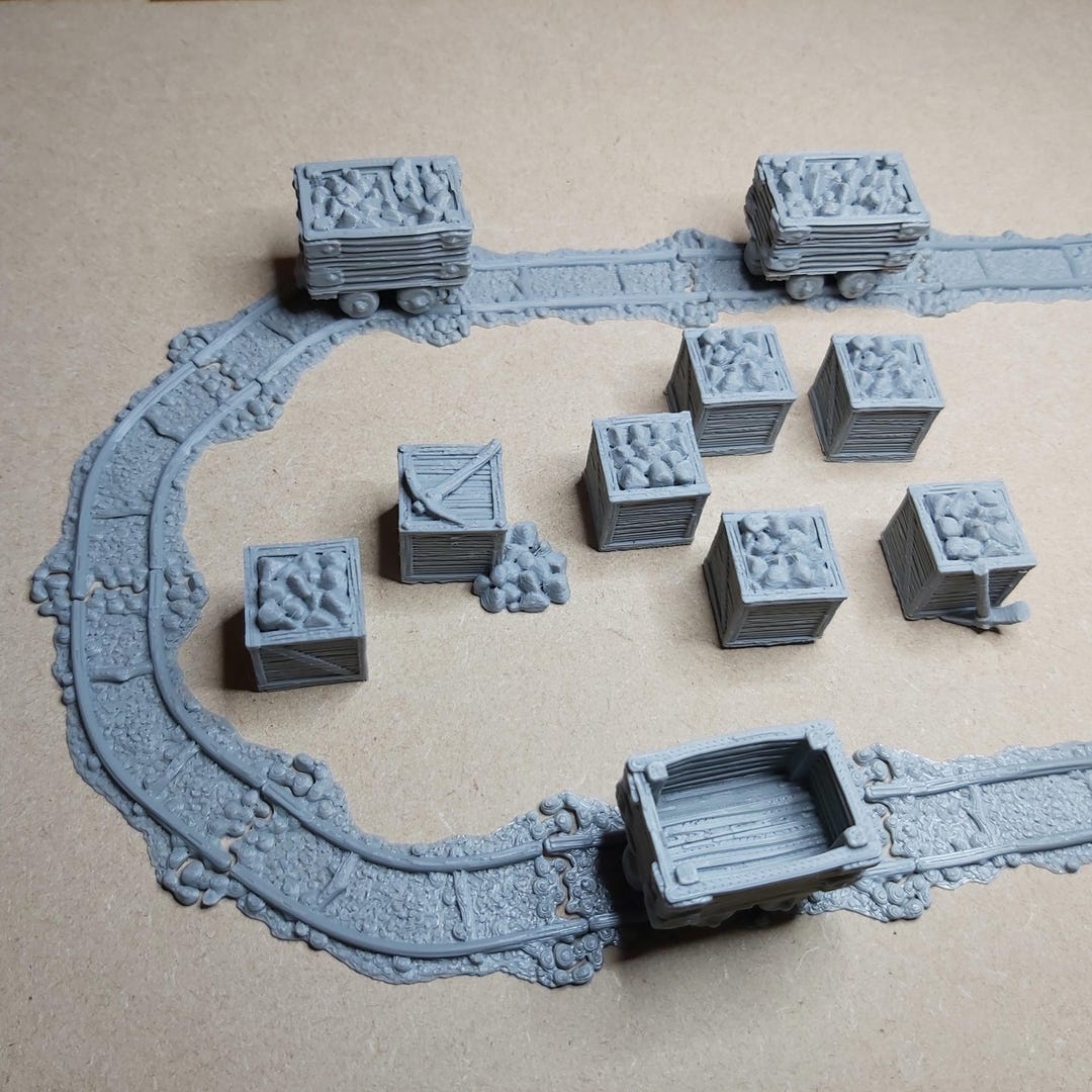 Mine Carts - Miniatures, 28mm, Dungeons and Dragons, D&D, Dnd, TTRPG ...