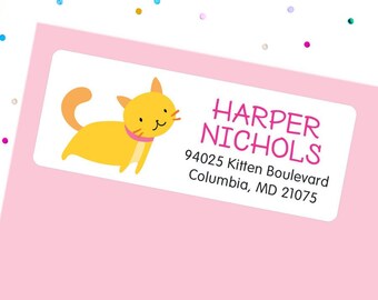 Cat address labels | Etsy