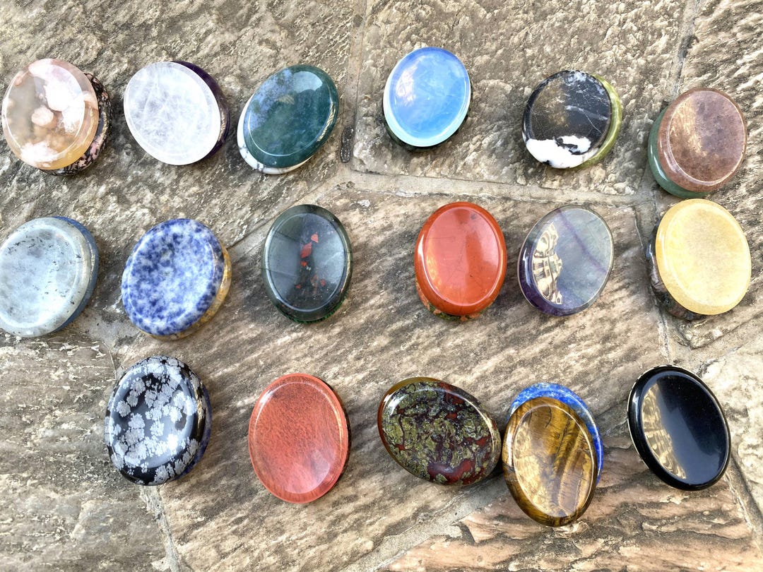 Natural Crystal Worry Stone,handcrafted Polished Thumb Stone for Stress ...