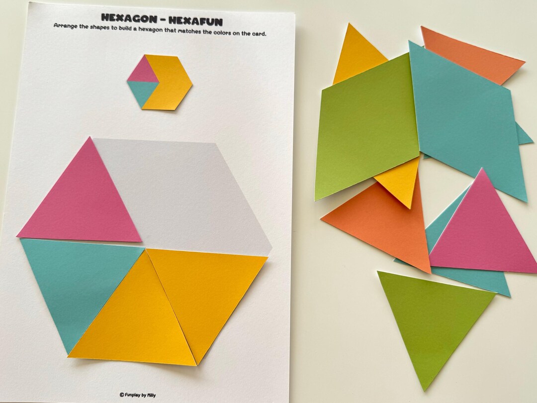 Hexagon Brain Gym Printable Kids Worksheet Game for Kids Colors ...