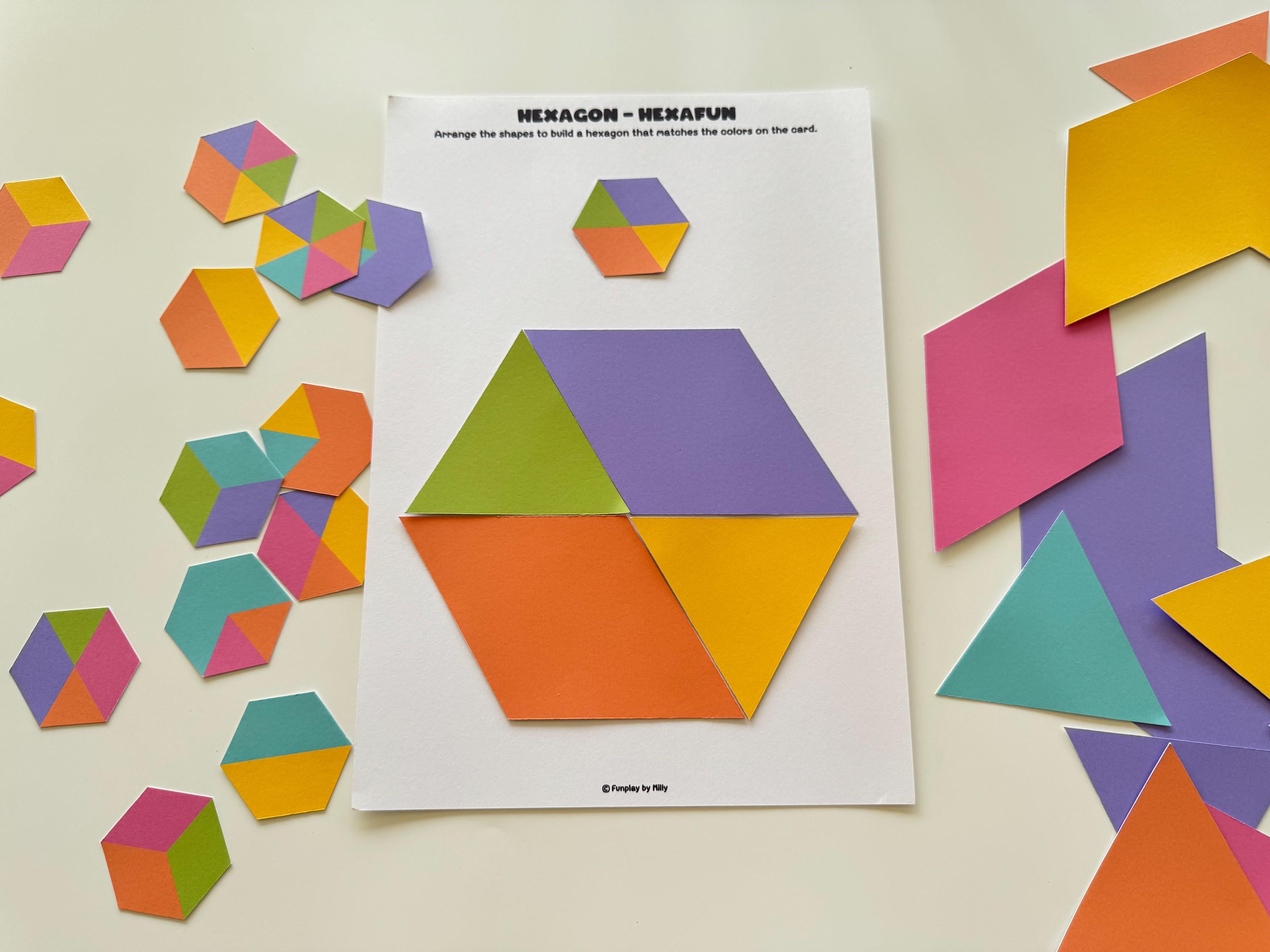 Hexagon Brain Gym Printable Kids Worksheet Game for Kids Colors ...