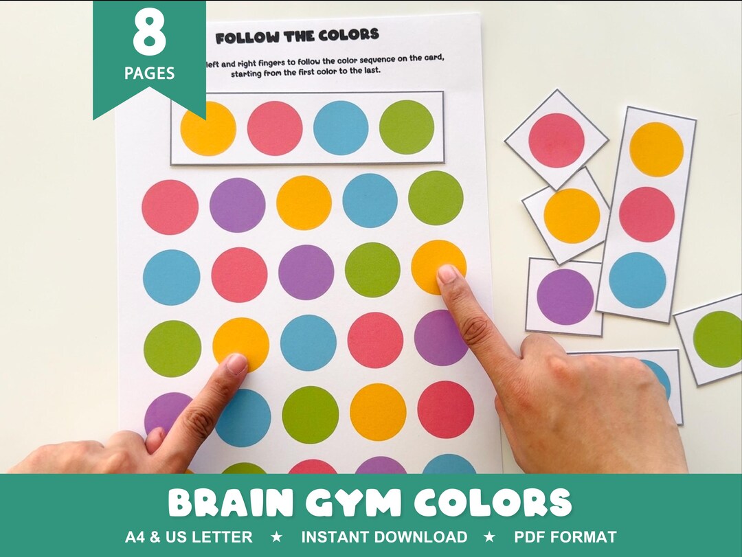Brain Gym Colors Game for Kids, Brain Gym Activity for Kids, Printable ...