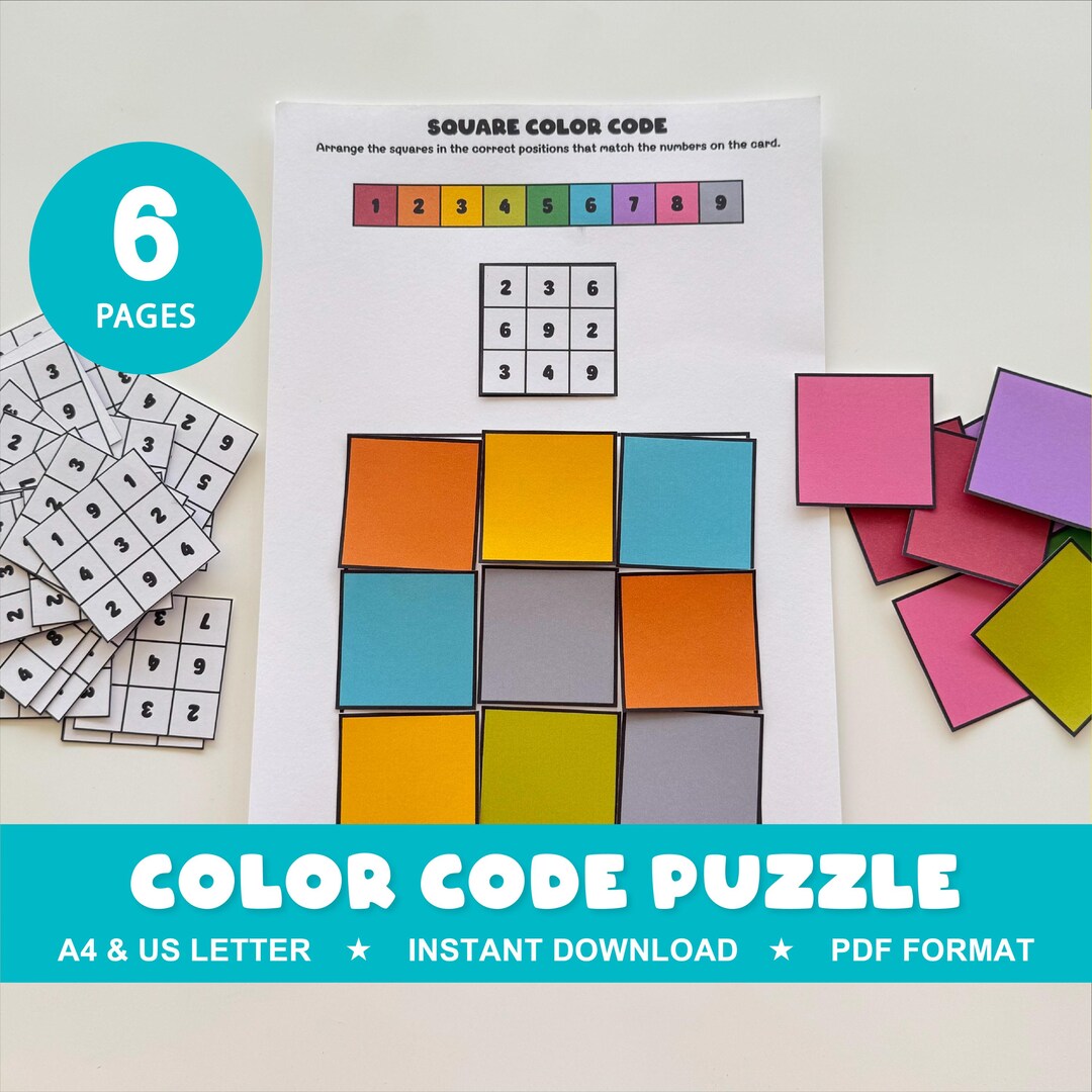 Color Code Game for Kids, Color Puzzle Game, Numbers and Colors, Learn ...