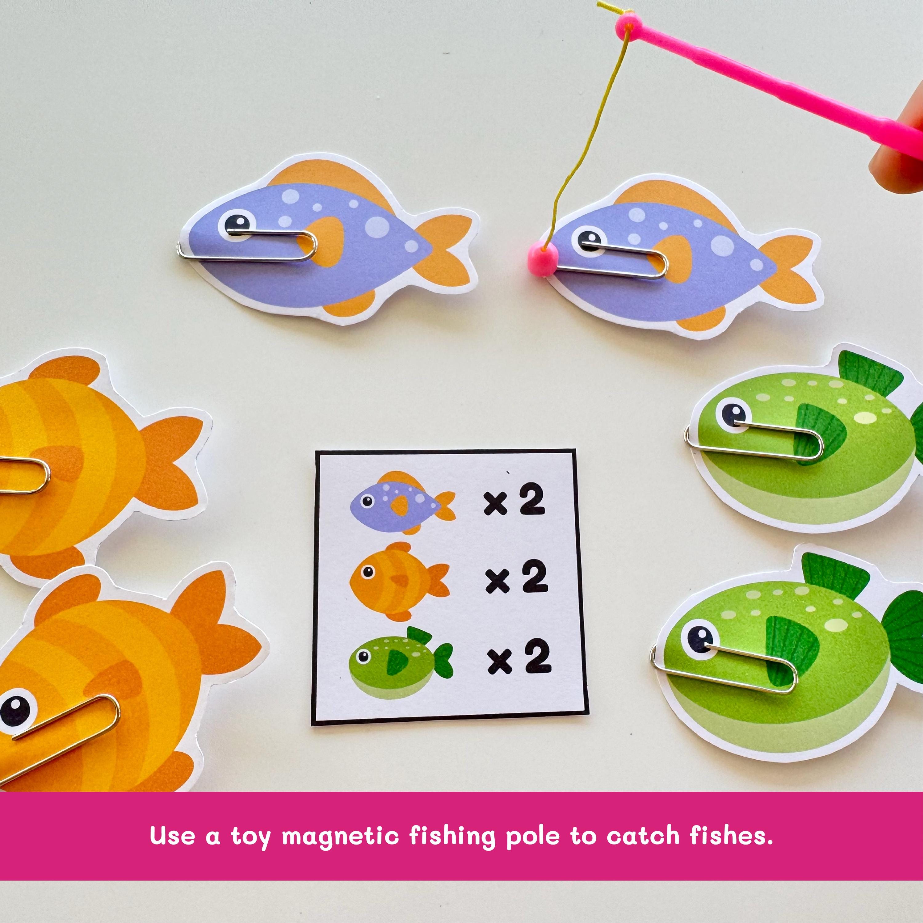 Fishing Game Printable, Learn Colors, Learn Counting, Learn Numbers ...