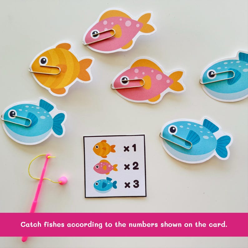 Fishing Game Printable, Learn Colors, Learn Counting, Learn Numbers ...