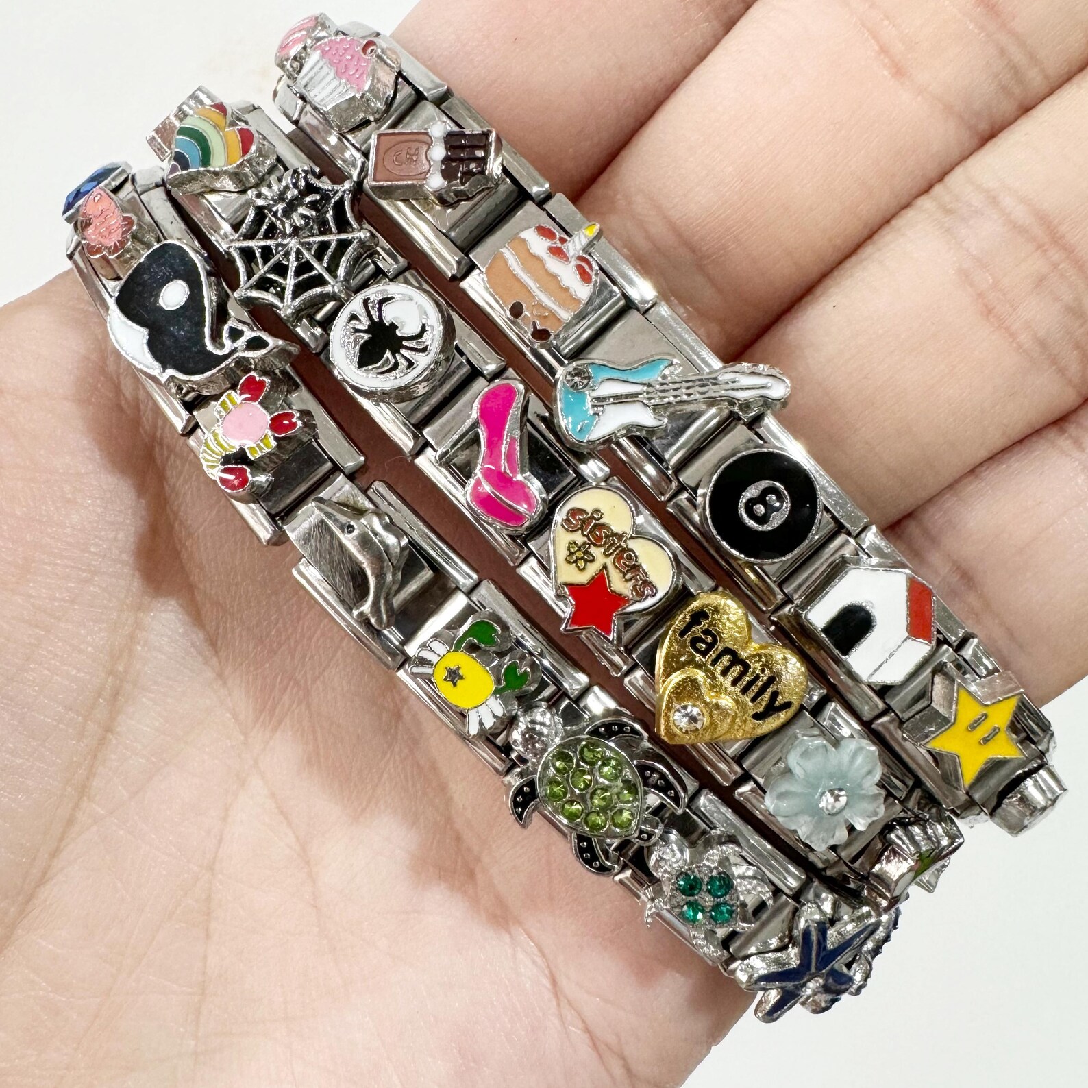 Silver Italian Charm Bracelet, Vintage Italian Bracelet, Personalized ...