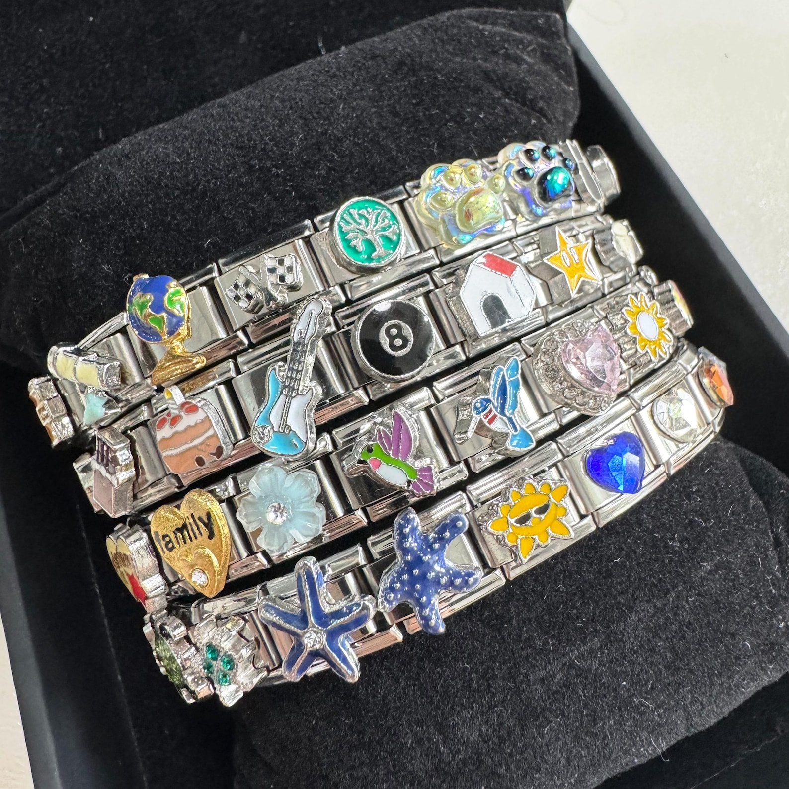 Silver Italian Charm Bracelet, Vintage Italian Bracelet, Personalized ...