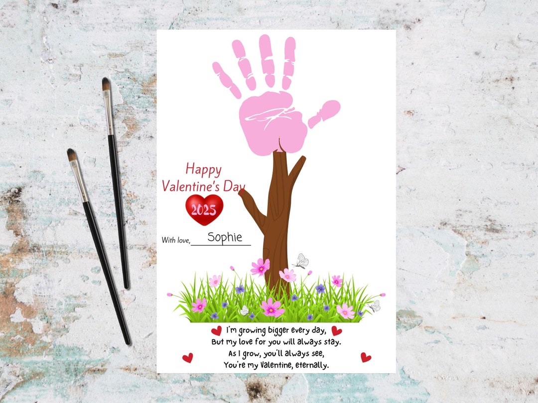 Handprint Valentine Art Craft for Kids | DIY Kids Fun Valentines Day ...