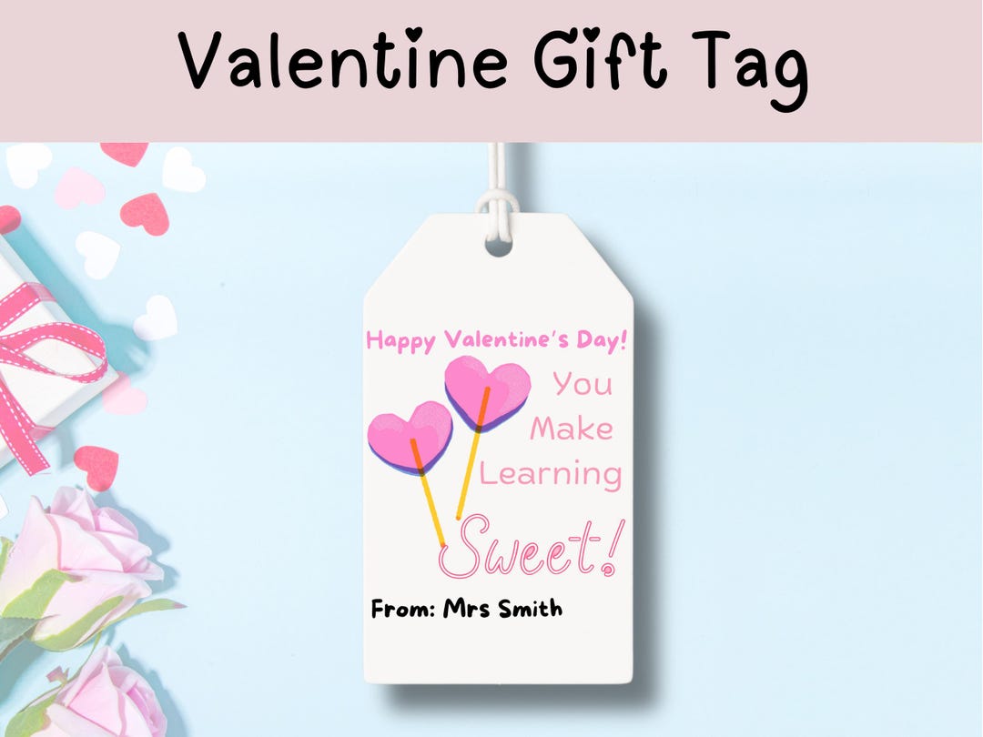 EDITABLE Valentine Gift Tags, Printable Kids Valentine Tags, Classroom ...