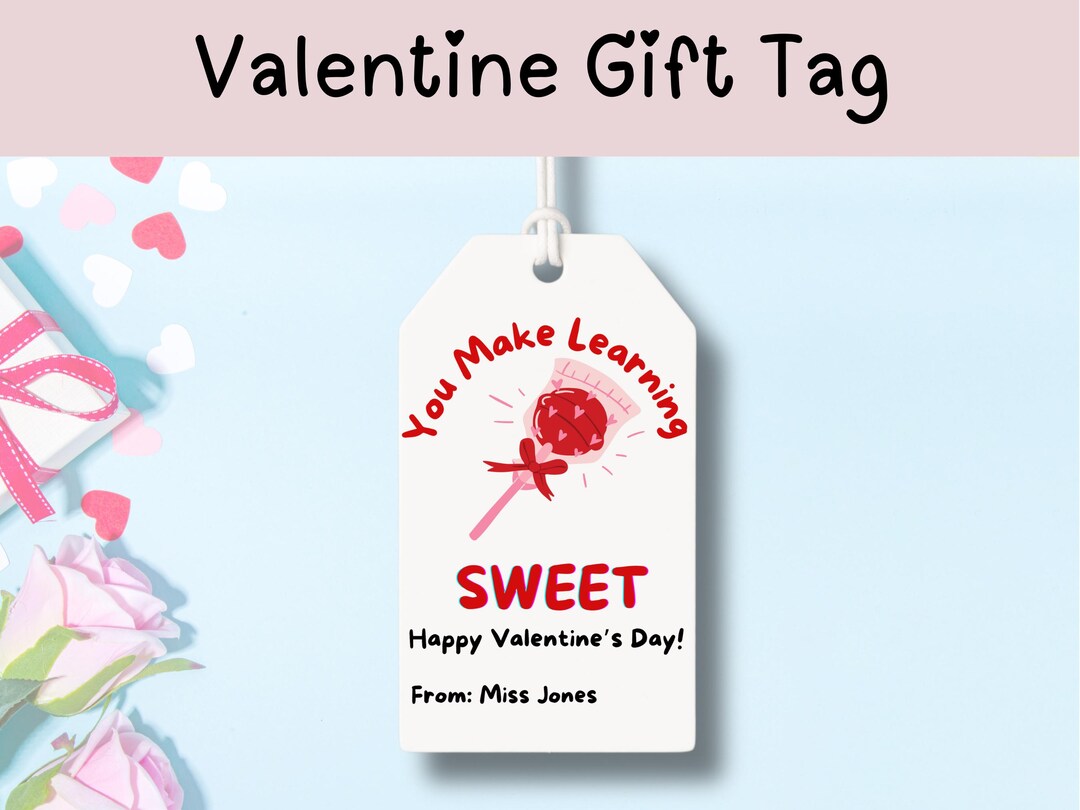 EDITABLE Valentine's Day Tag, Sweet Treat, Valentine Gift Label, Kids ...