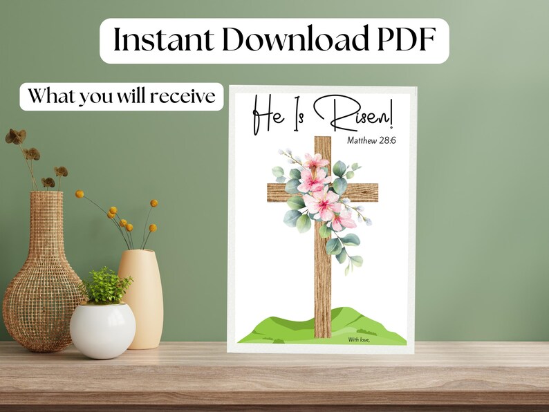 Easter Handprint Art Craft for Kids, Printable He is Risen Keepsake Art ...