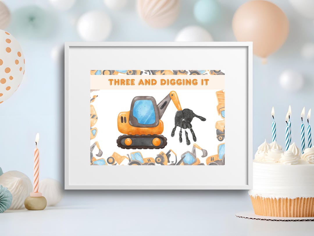 Construction Party Handprint Craft, Children Memento, Preschool ...