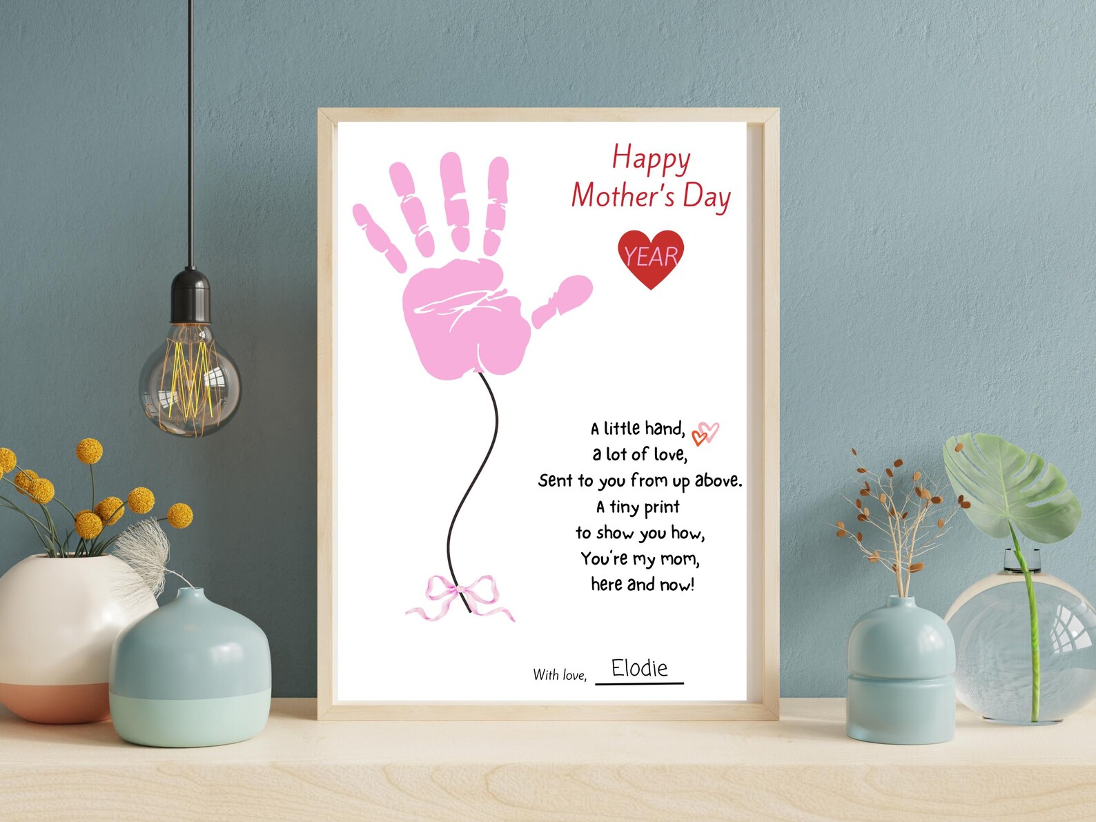 EDITABLE Mother's Day Handprint Art Craft | DIY Kids Fun Mother's Day ...