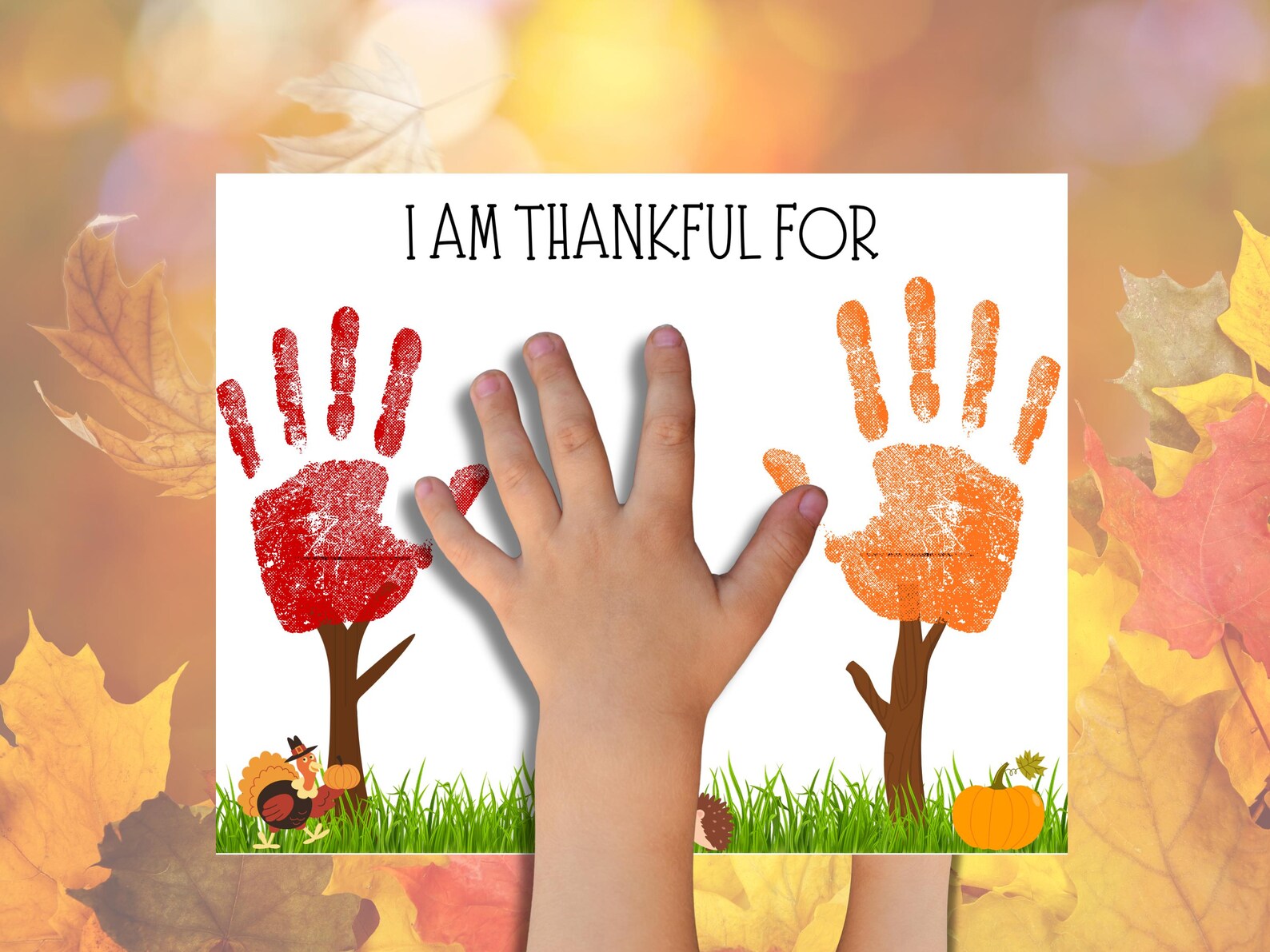 Thanksgiving Handprint Placemat, Thanksgiving Craft for Kids, Turkey ...
