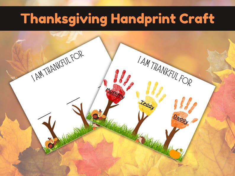 Thanksgiving Handprint Placemat, Thanksgiving Craft for Kids, Turkey ...
