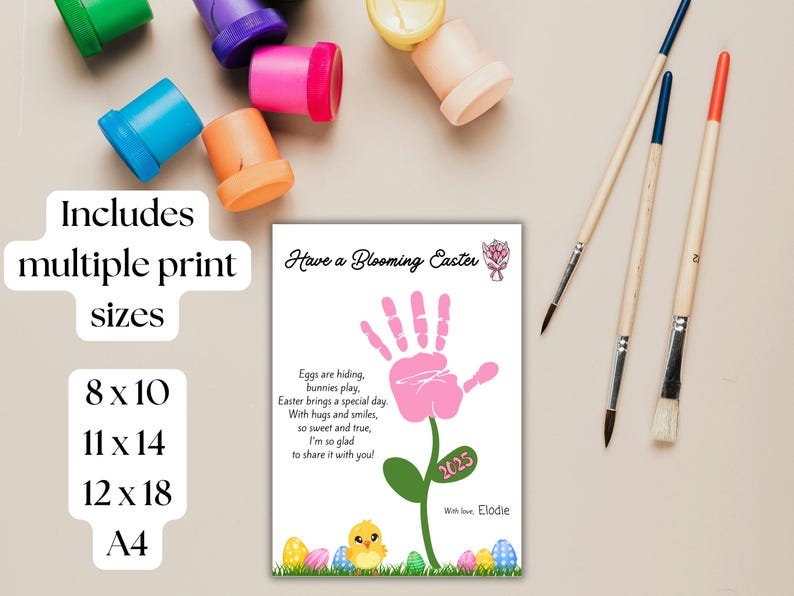 Easter Handprint Craft for Kids, DIY Kids Fun Printable Easter Craft ...