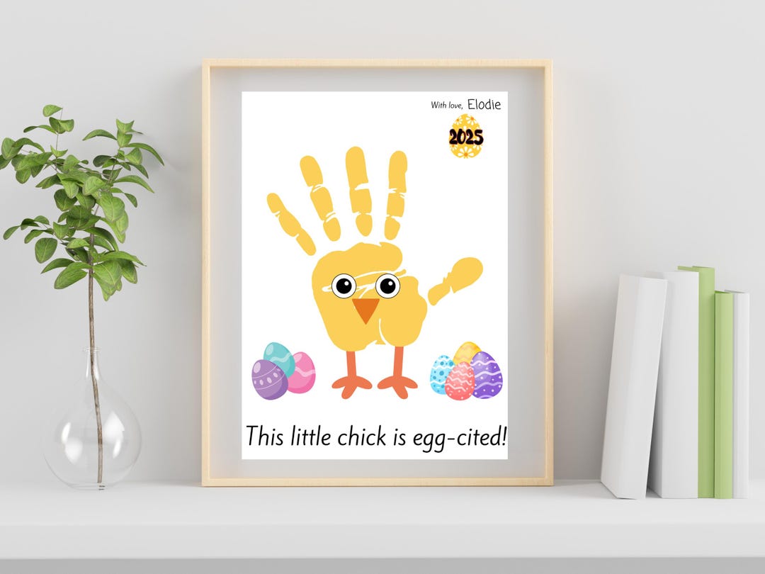 Easter Handprint Art, Printable Handprint Easter DIY Craft, Baby ...