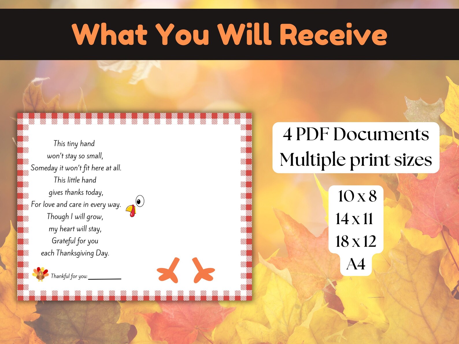 Thanksgiving Handprint Placemat, Thanksgiving Craft for Kids, Turkey ...