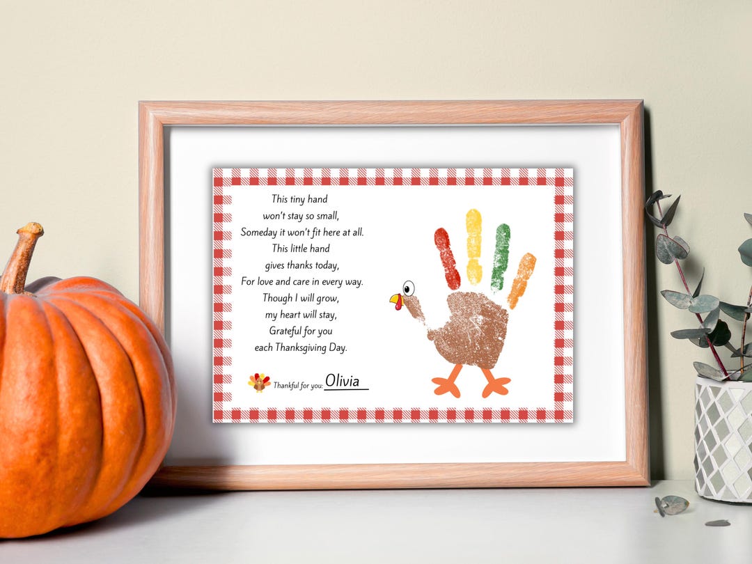 Thanksgiving Handprint Placemat, Thanksgiving Craft for Kids, Turkey ...