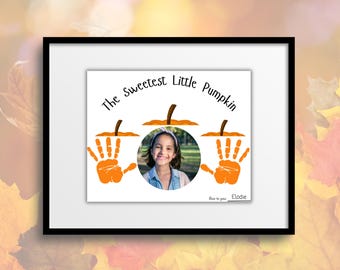 2025 Halloween Pumpkin Handprint Footprint Toddler Baby Printable Art ...
