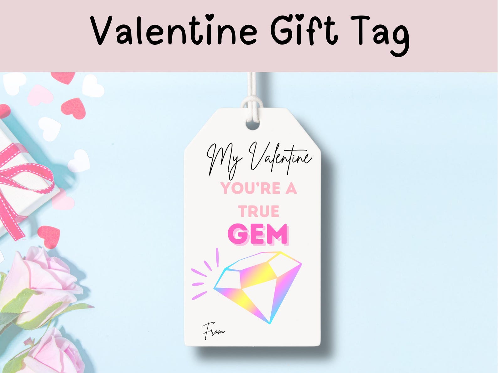 Valentine Gift Tags, Printable Kids Valentine Tags, Classroom ...