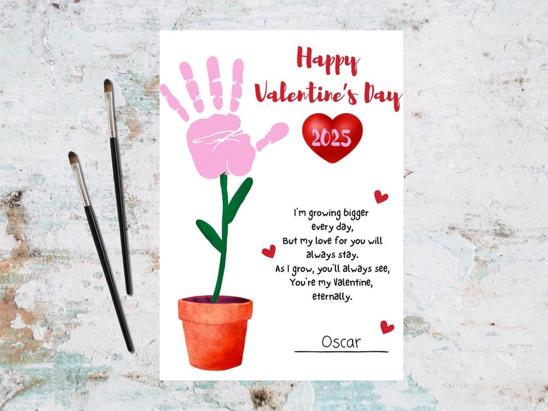 Handprint Valentine Art Craft for Kids | DIY Kids Fun Valentine ...