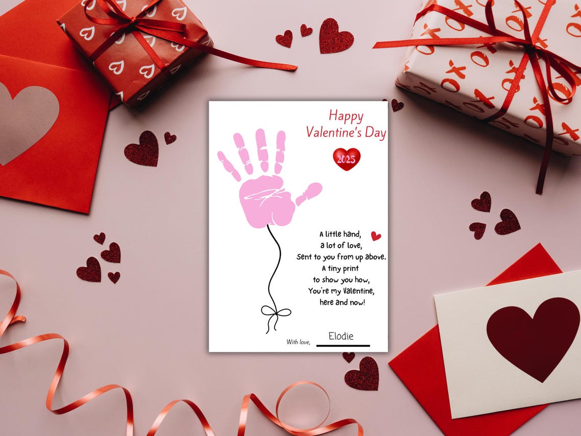 Handprint Valentine Art Craft for Kids | DIY Kids Fun Valentine ...